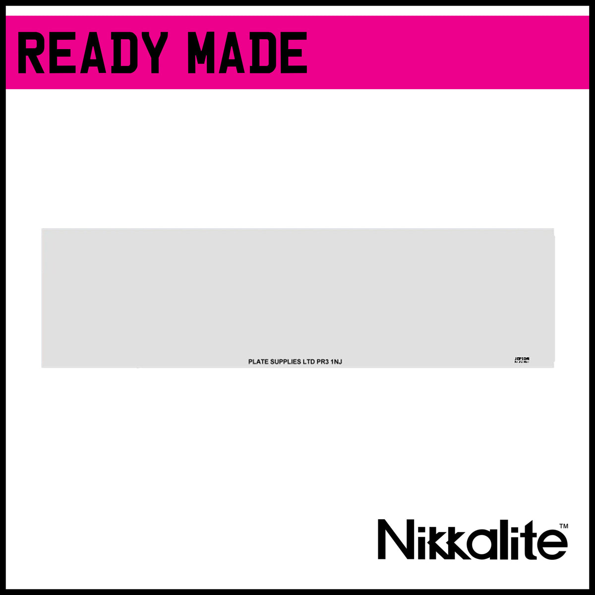 Ready Made White Short 16 Inch Number Plate with BS Tag – Plate Supplies