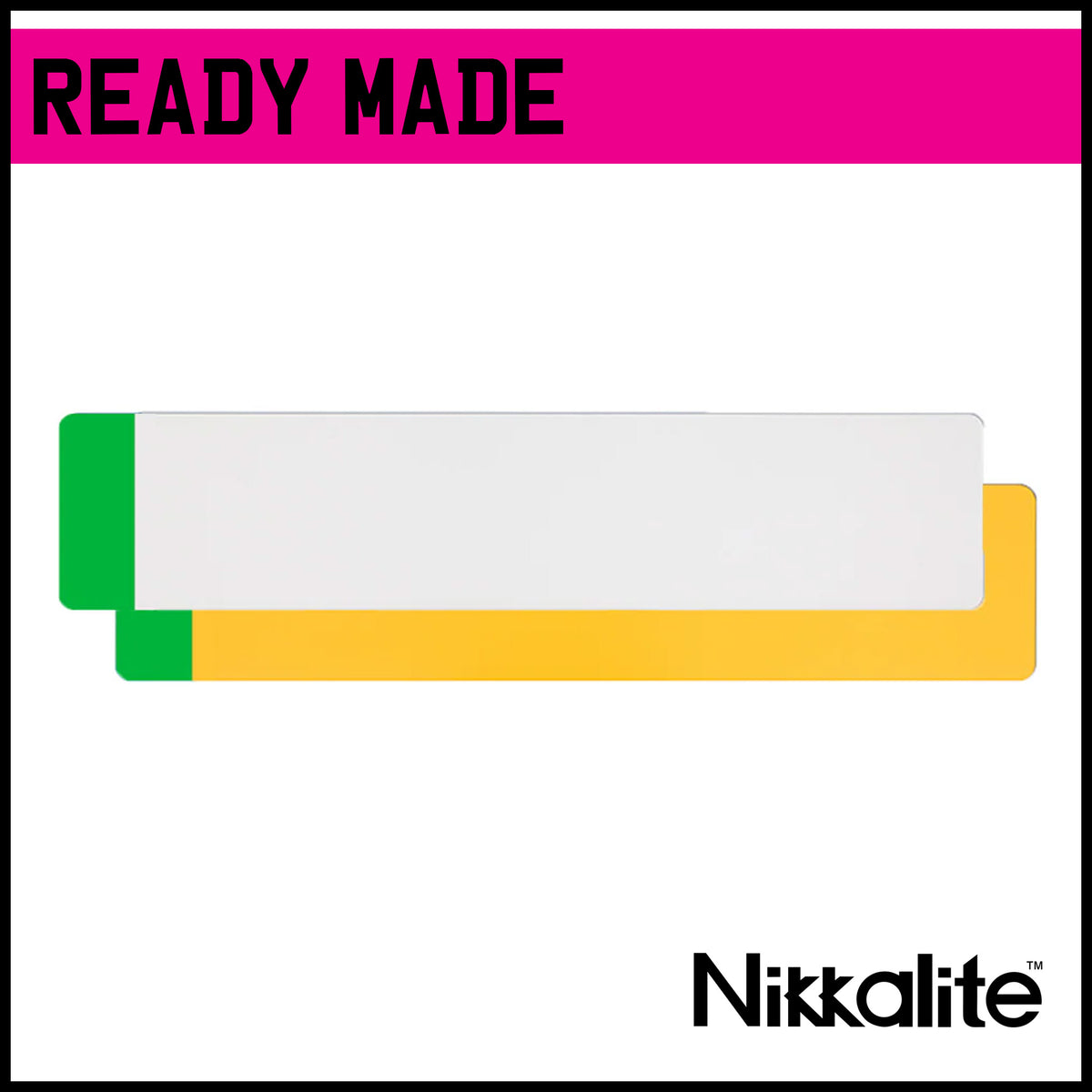 Ready Made Standard Oblong Number Plates - EV/Green Flash – Plate Supplies