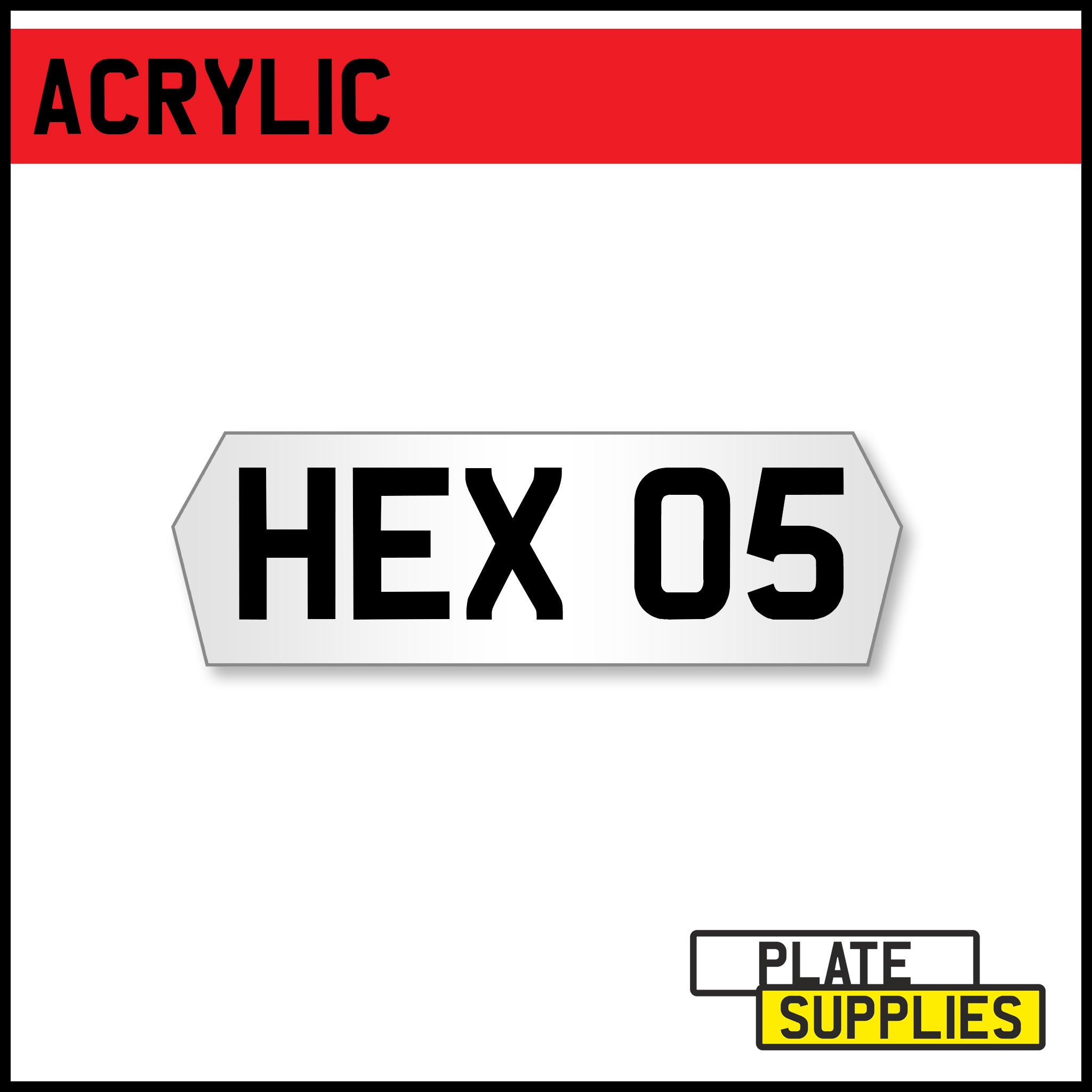 Hex Plate 5 Digit Acrylic – Plate Supplies