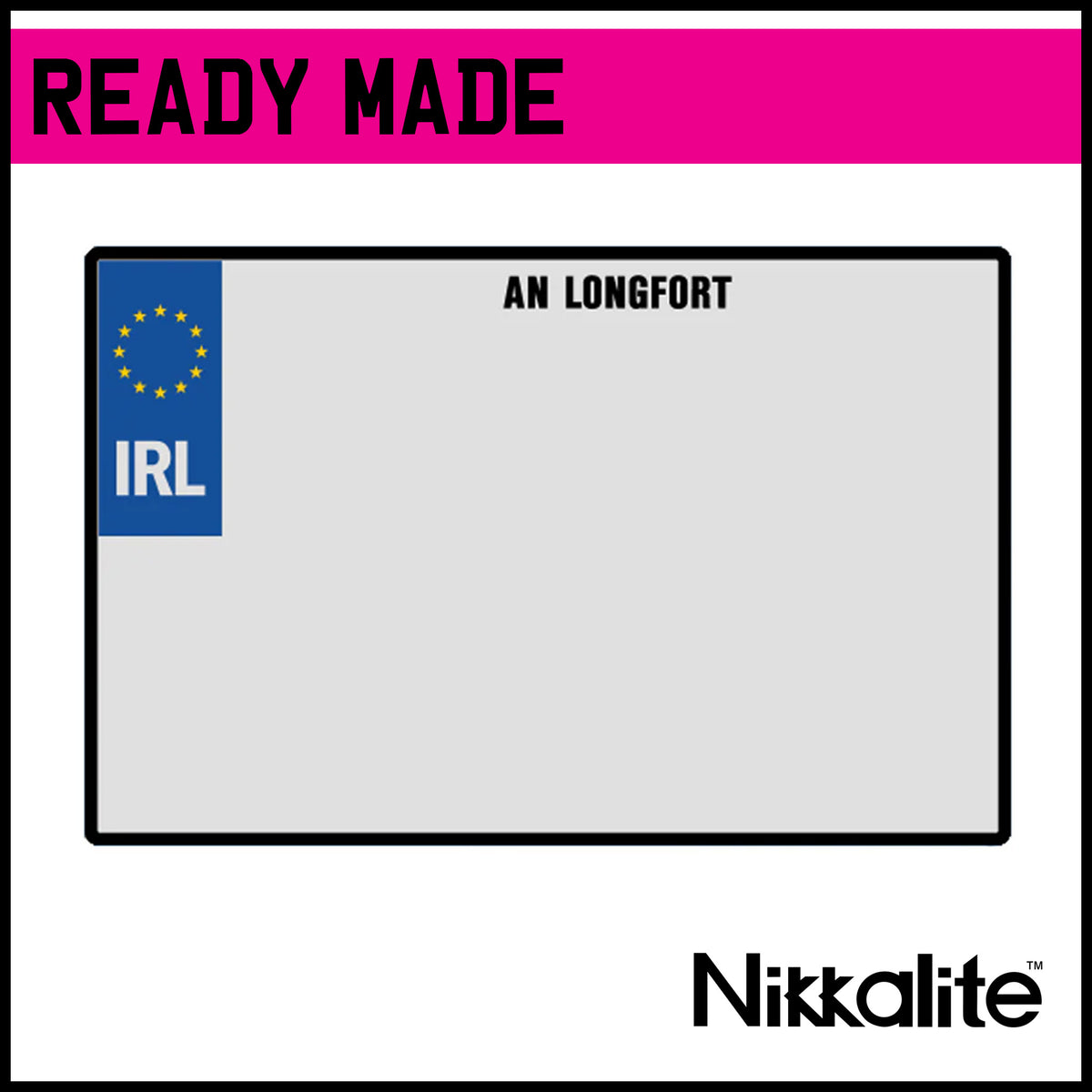Ready Made Square IRL Number Plate - County Longford – Plate Supplies