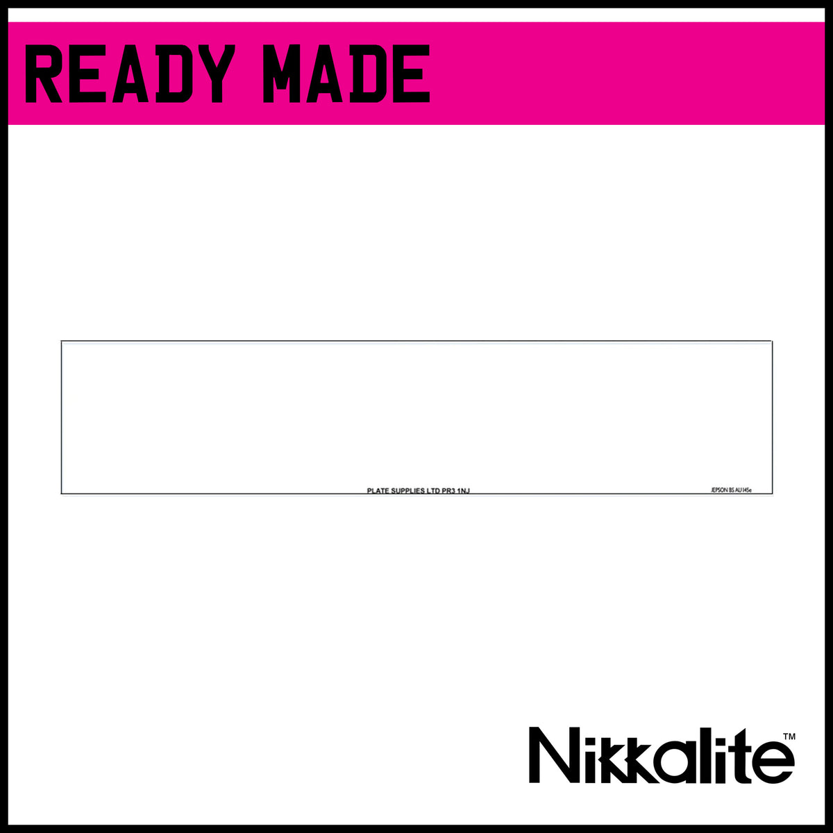 Ready Made White Oblong Number Plate with BS Tag – Plate Supplies