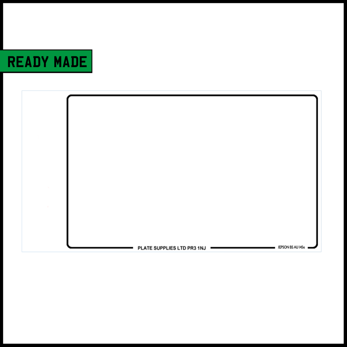 Ready Made White Japanese Import Number Plate with Offset Border for F ...