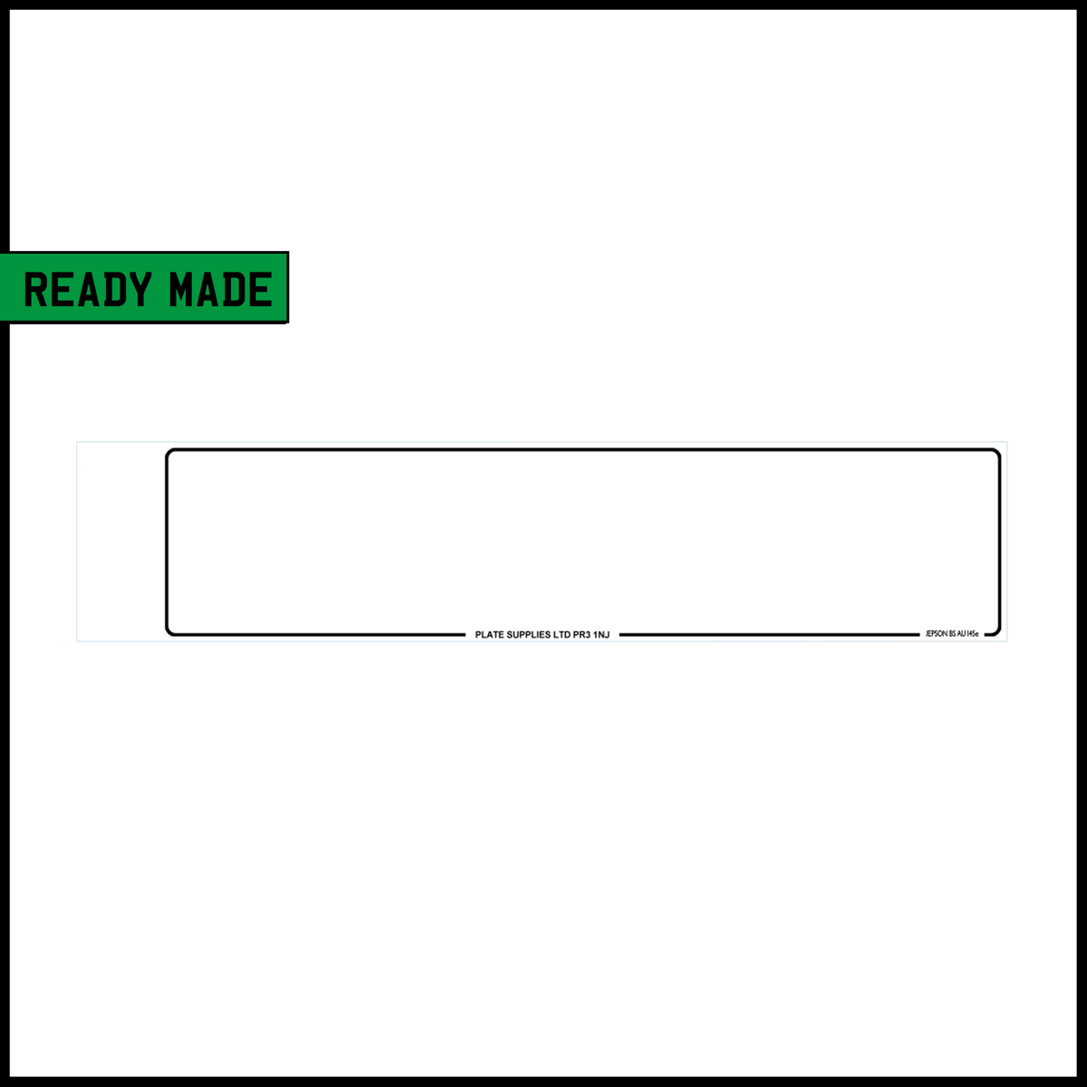 Ready Made White Oblong Number Plate with Offset Border for Flags - Ni ...