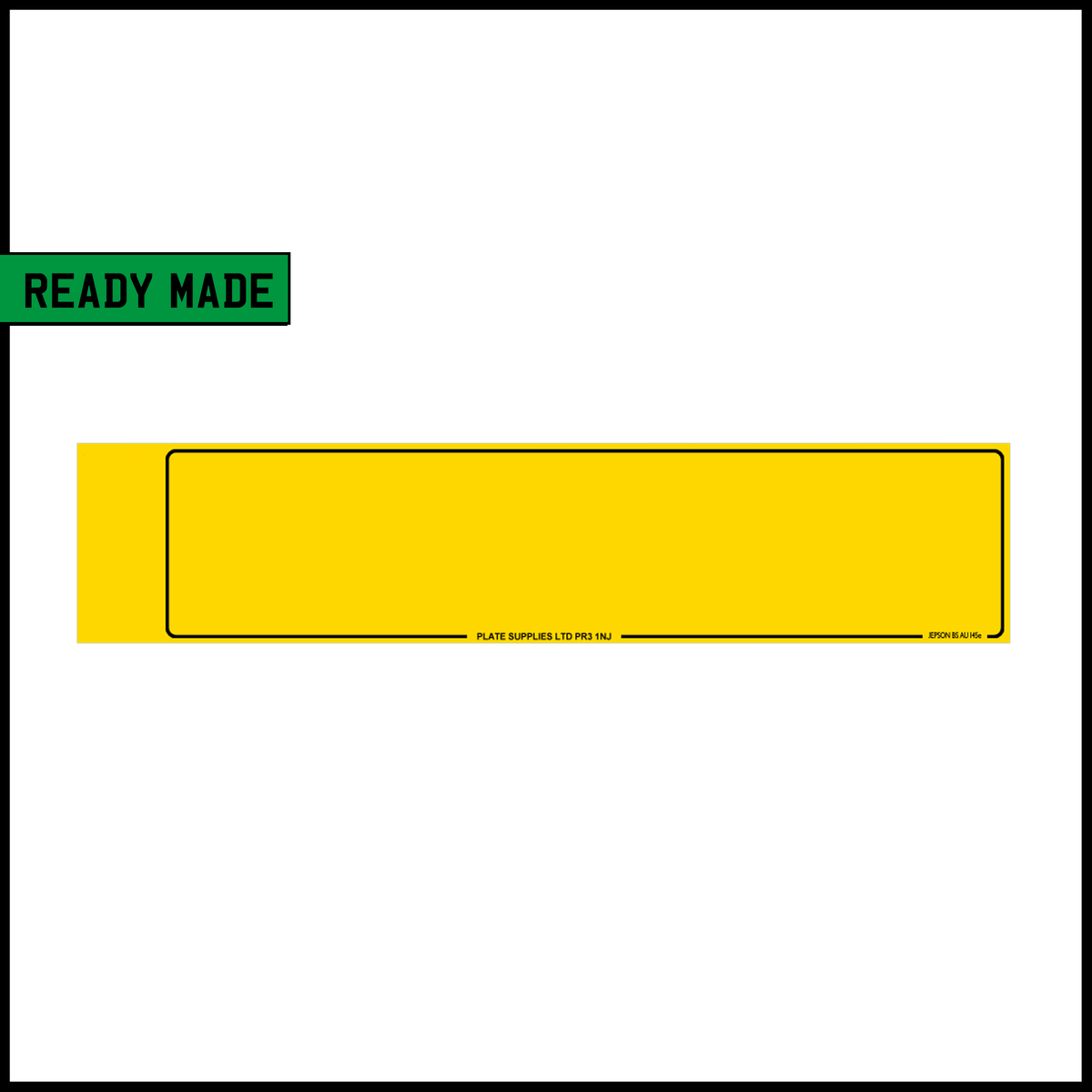 Ready Made Yellow Oblong Number Plate with Offset Border for Flag - Ni ...